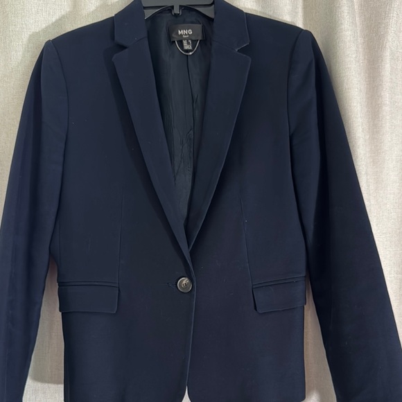 Mango | Jackets & Coats | Mango Navy Tailored Blazer With Structured ...